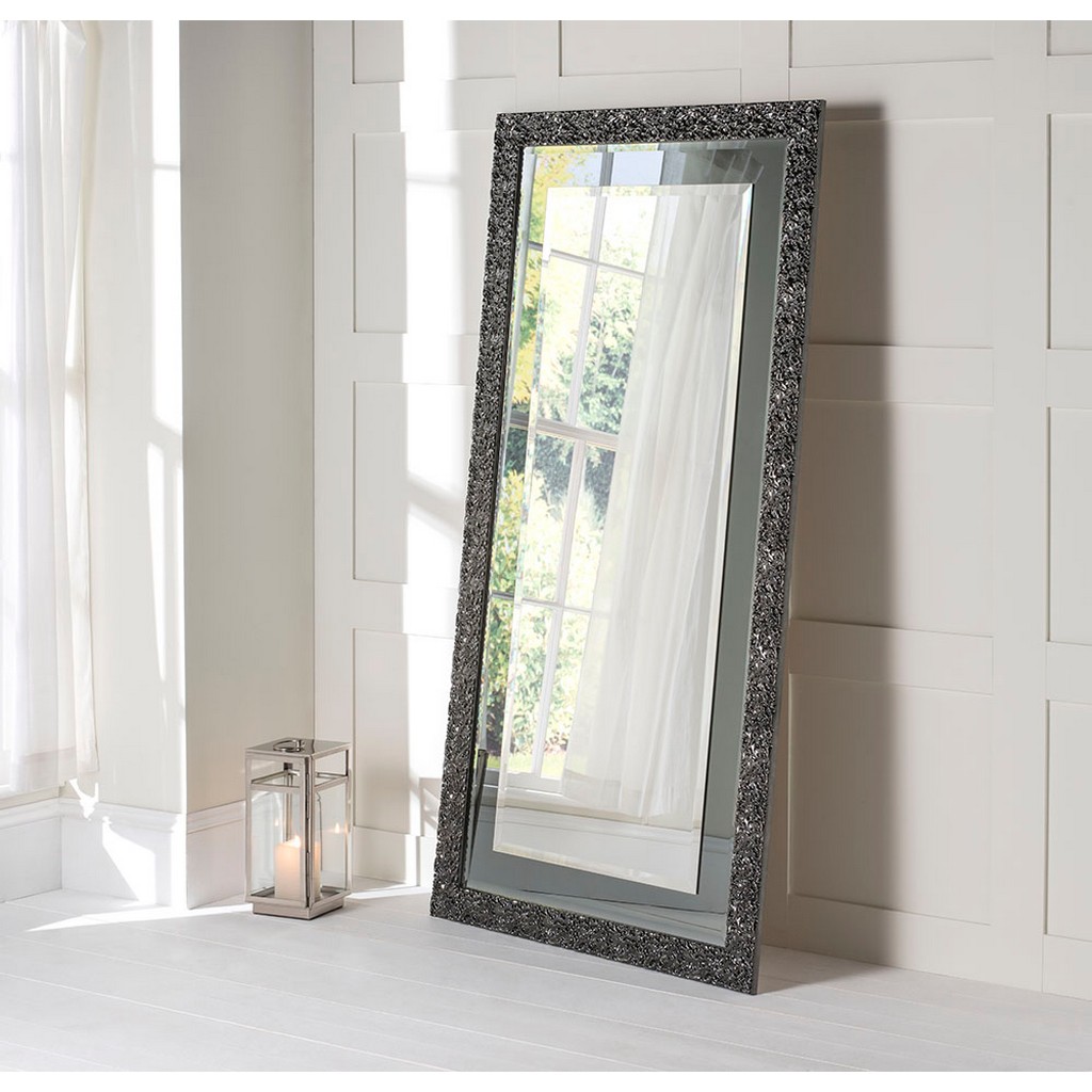 Decorative Mirror with Silver Molten Metal & Grey Inlay - Choice of Sizes