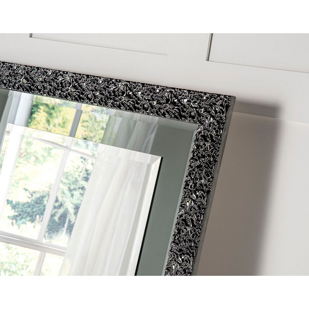 Decorative Mirror with Silver Molten Metal & Grey Inlay - Choice of Sizes