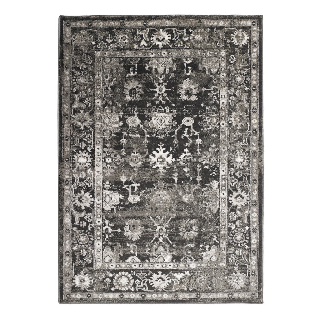 Annbank Traditional Patterned Dark Grey Rug | Choice of Sizes | OHI
