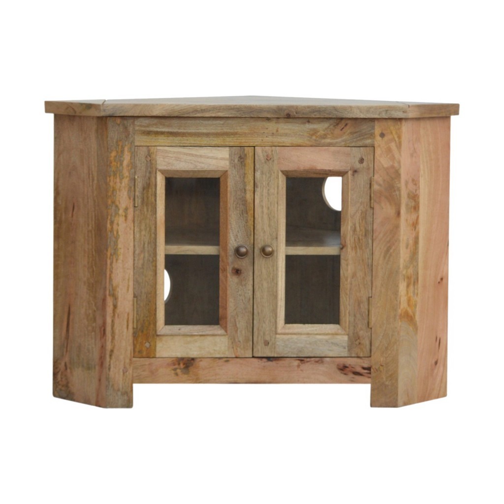 Grove Rustic Solid Wood Corner TV Cabinet Unit | OHI
