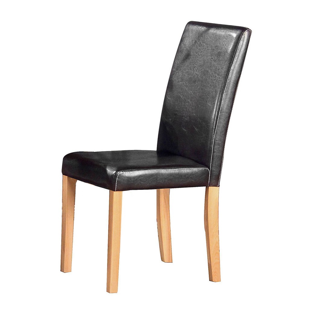 Ashbee Faux Leather Dining Chair | Ash Wood Legs | Pair | Black or Brown