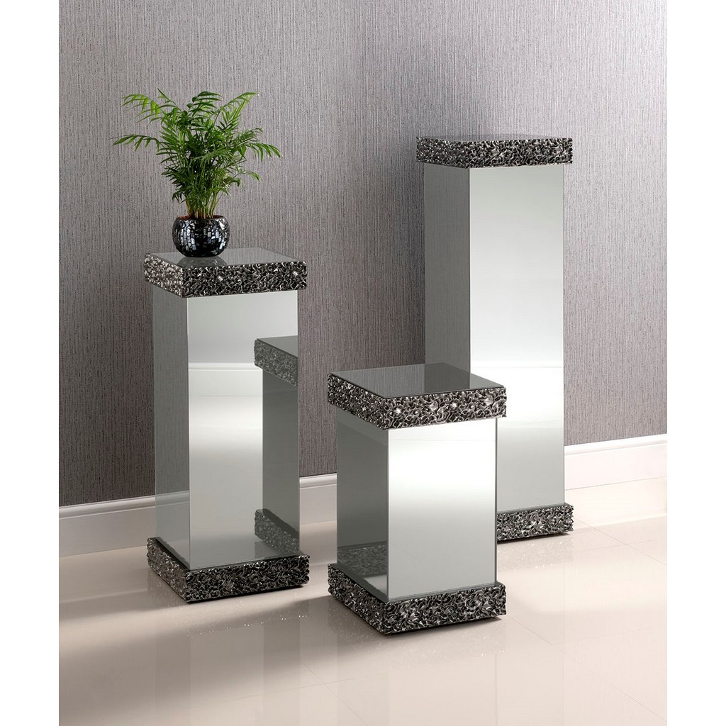Vesuvius Smoked Grey Mirrored Plinth | Choice of Sizes | OHI